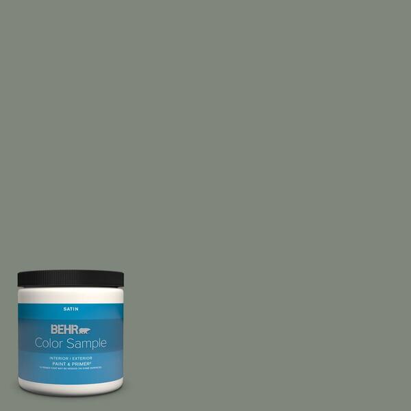 BEHR PREMIUM PLUS 8 oz. #N410-5 Village Green Satin Enamel Interior ...