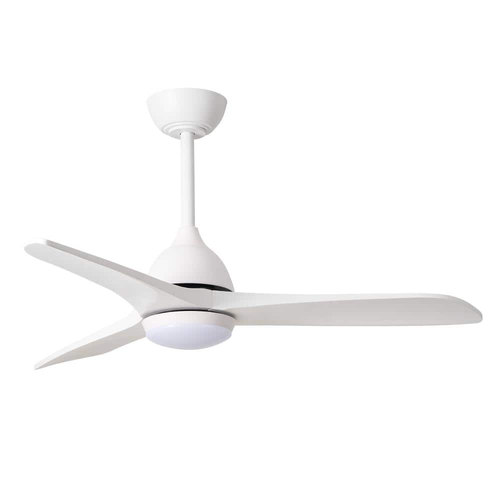 PlusDay 44 in. Indoor Down Rod White Ceiling Fan with Integrated LED ...