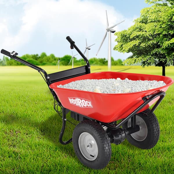 AUTMOON 24-Volt 180-Watt Wheelbarrow Utility Cart Electric Barrel ...