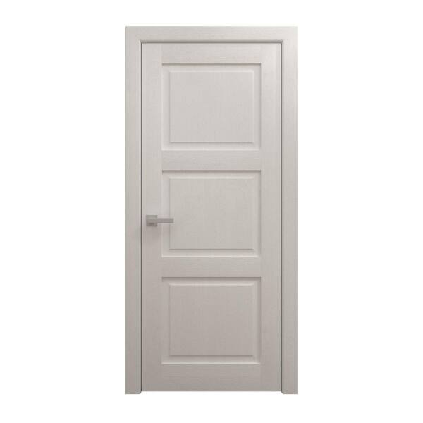 Sartodoors 32 in. x 96 in. Painted Grey Oak Solid Wood Swing Door with ...
