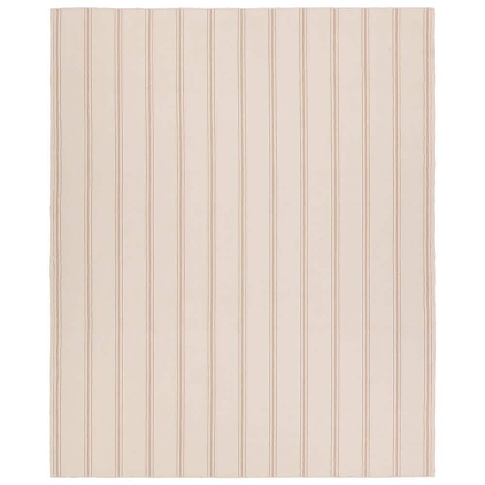 Memento Cream/Beige 2 ft. x 3 ft. Striped Handmade Indoor/Outdoor Area ...