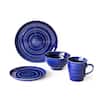 Over and Back 16-Piece Casual Blue Dinnerware Set (Service for 4 ...