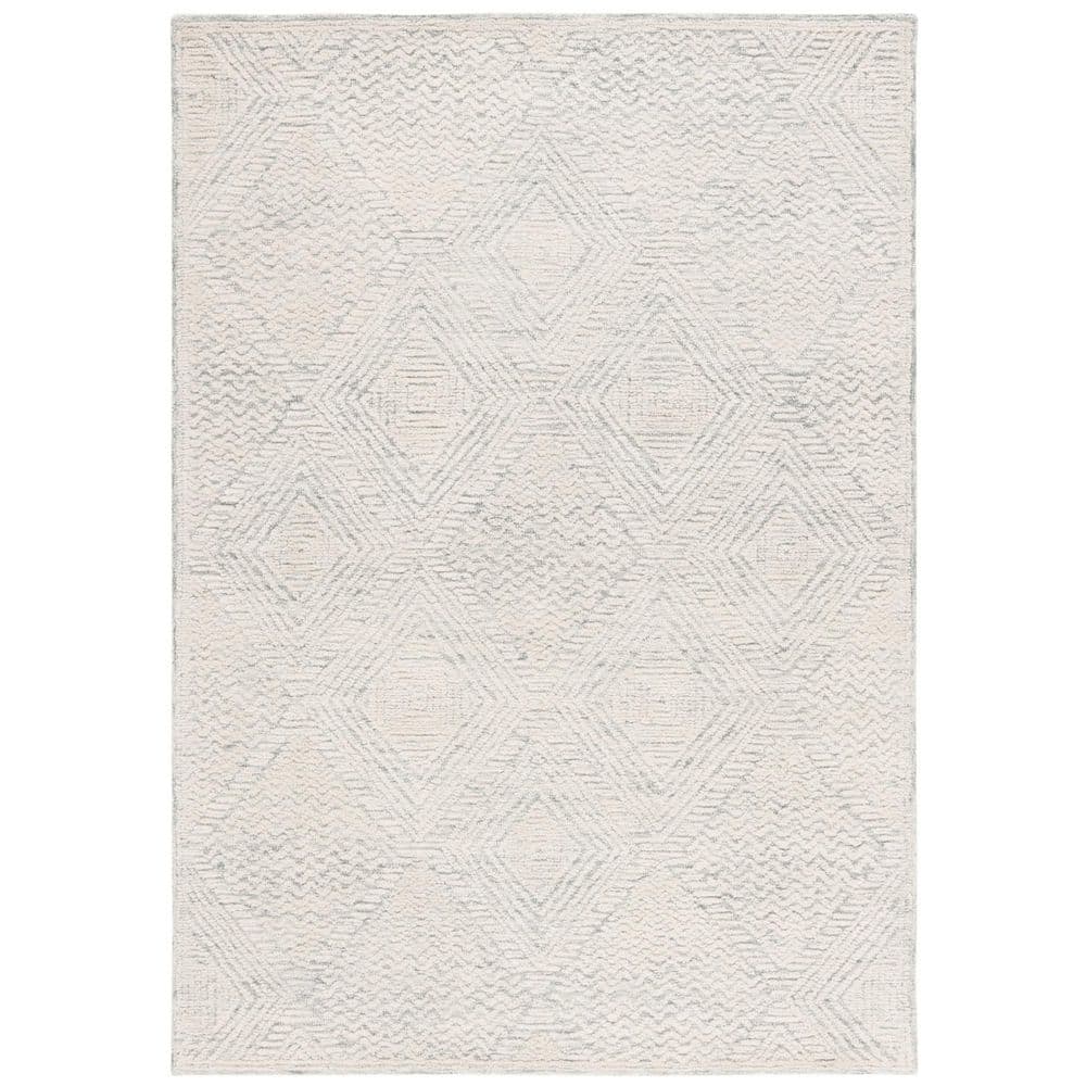 SAFAVIEH Textural 8 ft. x 10 ft. Gray/Ivory Diamond Area Rug TXT301F-8 ...