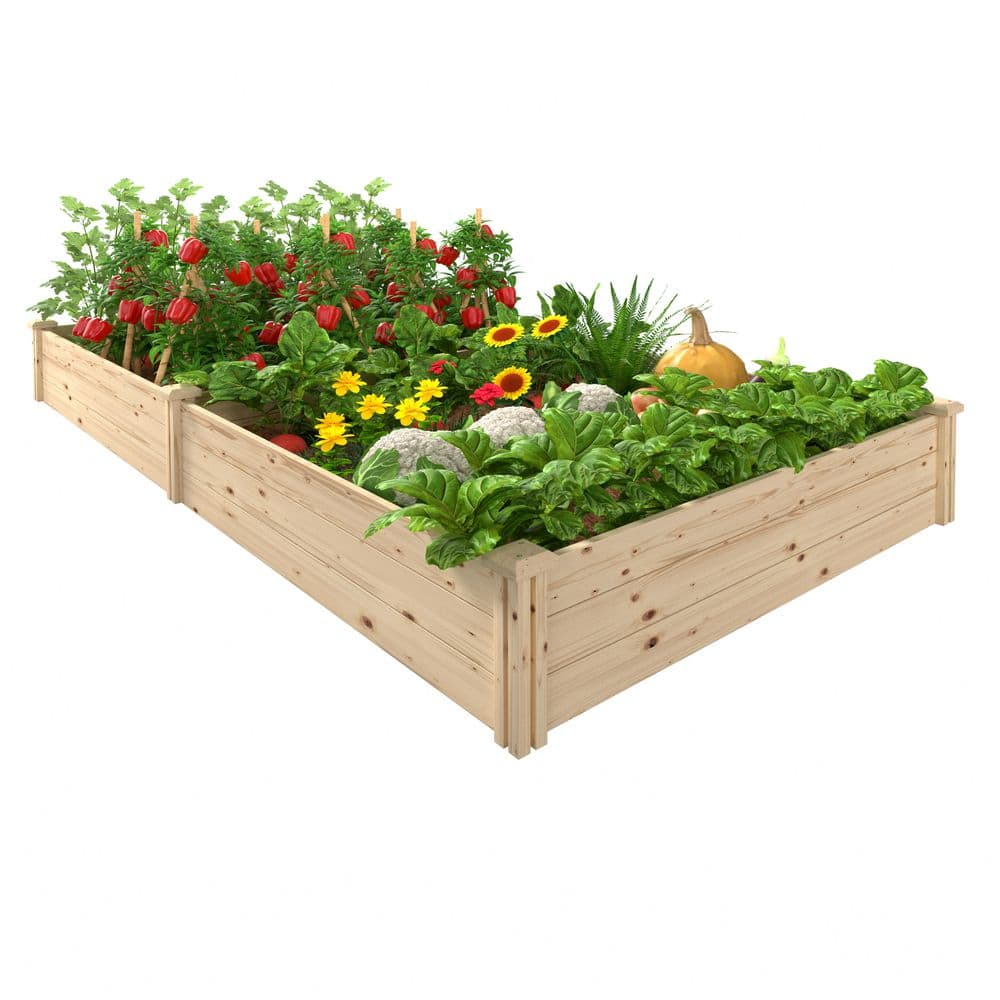 Reviews for VEIKOUS 8 ft. x 4 ft. x 11 in. Cedar Wood Raised Garden Bed ...
