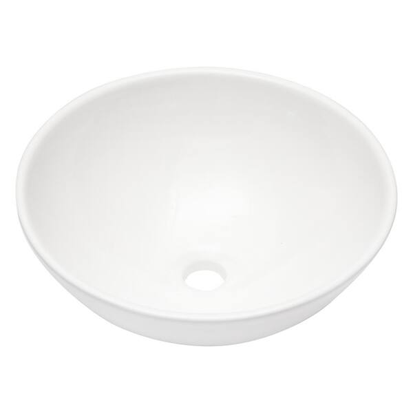 JimsMaison White Ceramic Circular Vessel Sink JMLDBS08-16W - The Home Depot