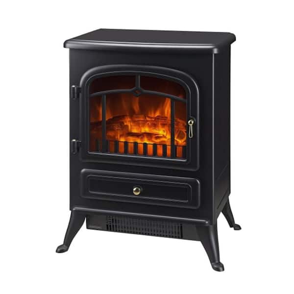 11 in Freestanding Electric Fireplace Stove Heater, Adjustable 725 ...