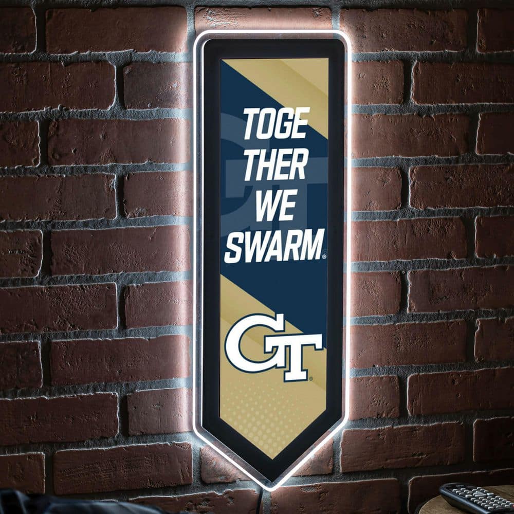 Evergreen Georgia Tech Pennant 9 in. x 23 in. Plug-in LED Lighted Sign ...