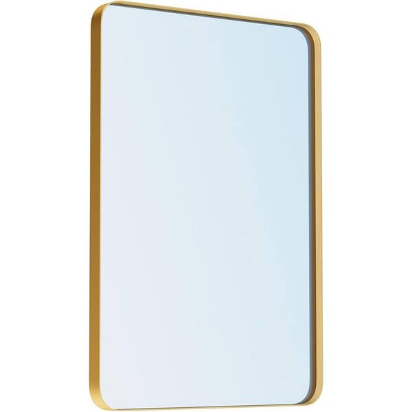 PRIMEPLUS 20 in. W x 30 in. H Wood Arched Framed Wall Bathroom Mirror ...