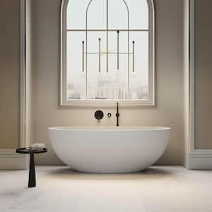 Xspracer Moray 71 in. x 32 in. Solid Surface Stone Resin Flat Bottom ...