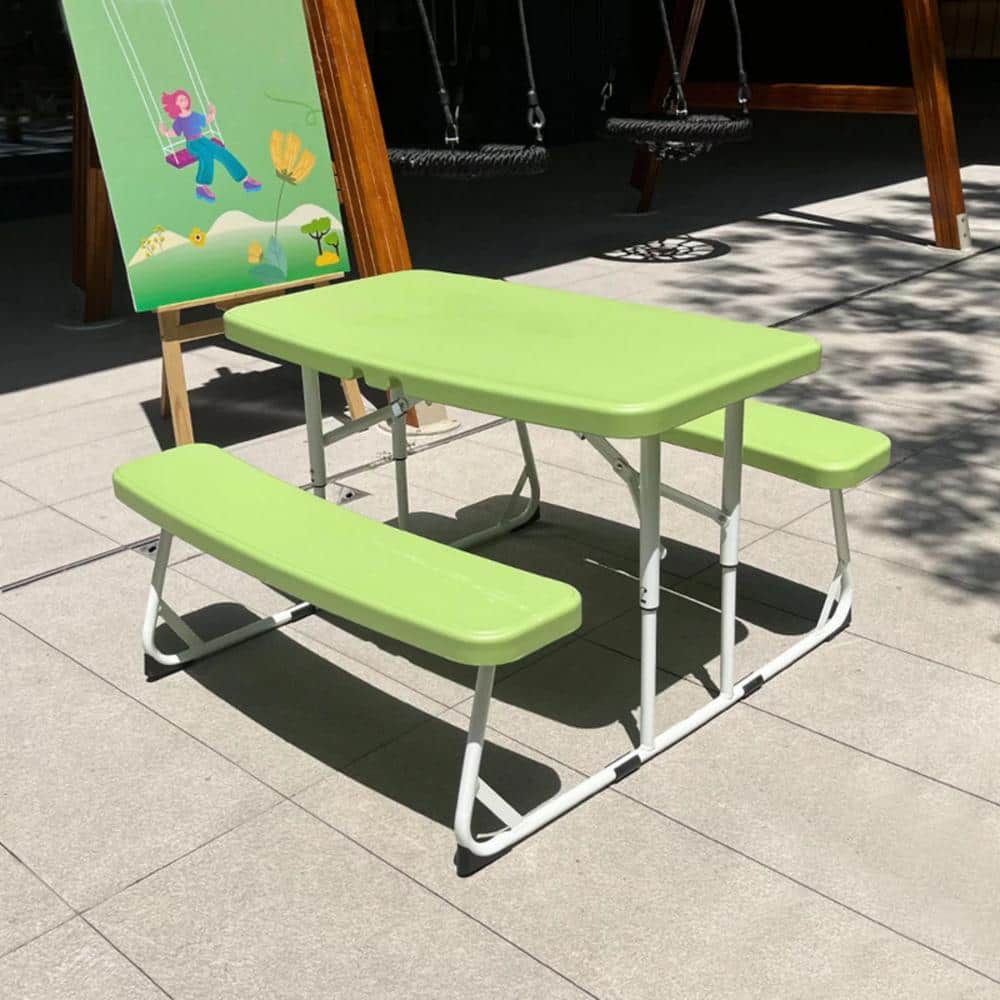 AUTMOON Kid's Picnic Table, Kids Folding Table with Benches Camping Picnic Table for Outdoors ...