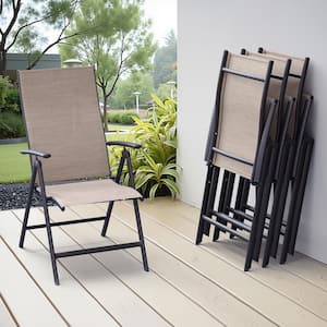 Pellebant Adjustable Backrest Metal Patio Outdoor Dining Chairs in ...