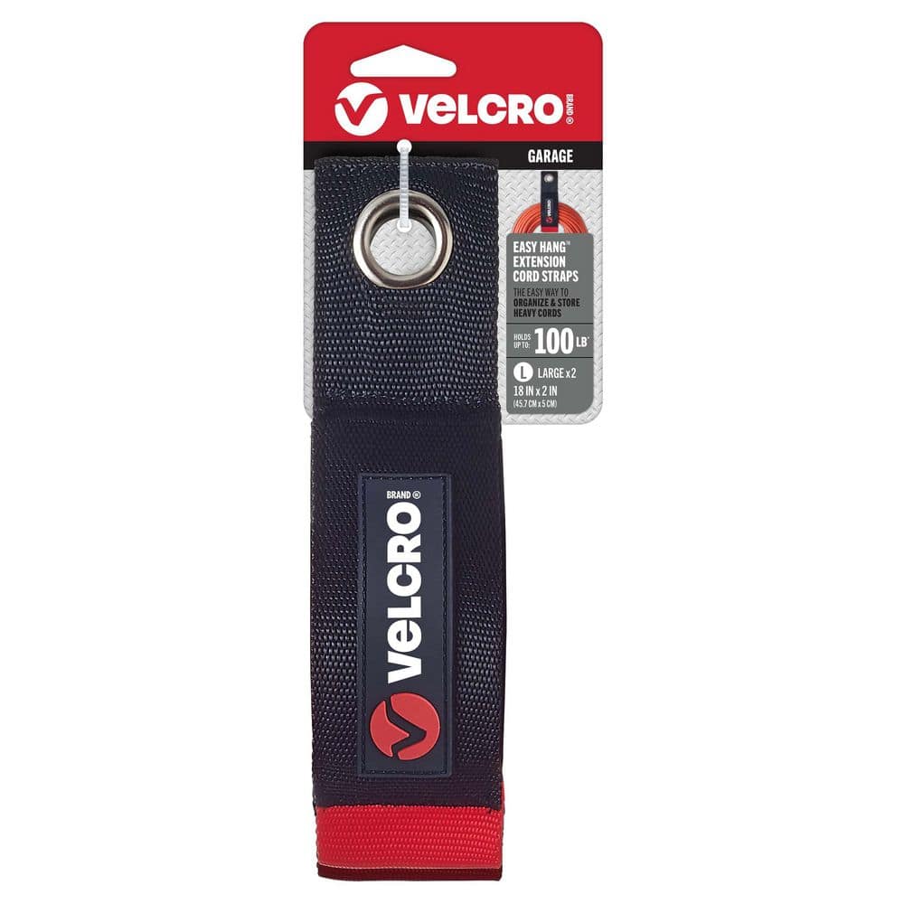 VELCRO 18 in. x 2 in. Easy Hang Extension Cord Strap, Bundling Strap ...