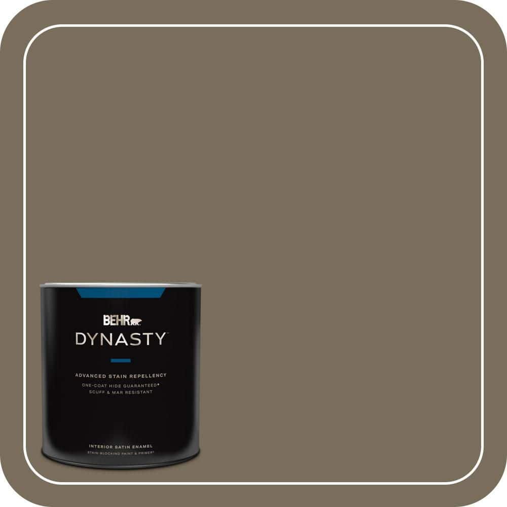 BEHR DYNASTY 1 qt. #730D-6 Coconut Husk Satin Enamel Interior Stain ...