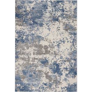 Nourison Rustic Textures Grey/Beige 6 ft. x 9 ft. Abstract Contemporary ...