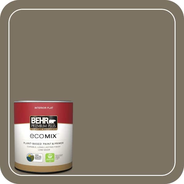 BEHR PREMIUM PLUS 1 qt. #N320-6A Ash Brown Flat EcoMix Plant-Based ...