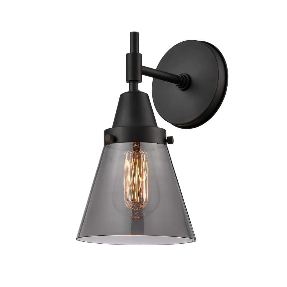 Innovations Cone 1-Light Matte Black Wall Sconce with Glass Shade 447 ...