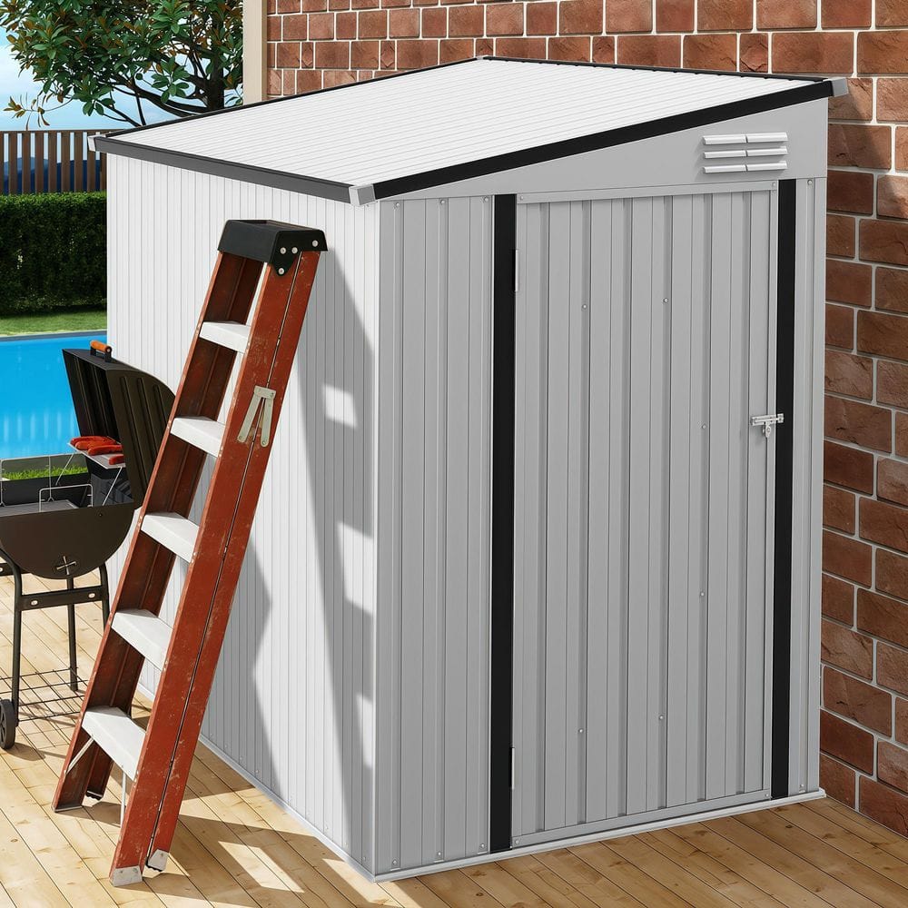 ToolCat 4 ft. W x 6 ft. D Metal Shed with Lockable Door and 2 Air Vents ...