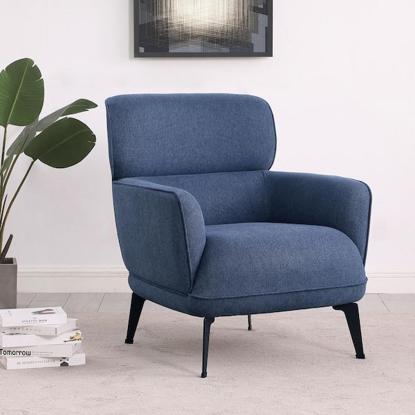 Coaster Andrea Blue Fabric Upholstered Accent Chair with Track Arm ...