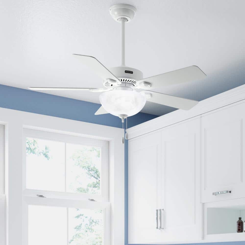 Hunter Swanson 44 in. ENERGY STAR Fresh White Indoor Ceiling Fan with ...