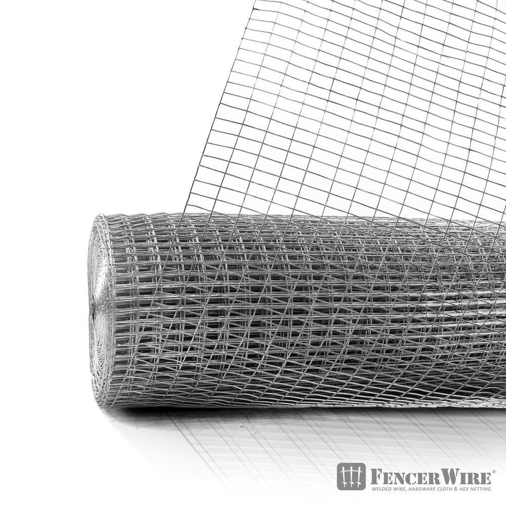 Fencer Wire 3 ft. x 50 ft. 16-Gauge Welded Wire Fence, Mesh Size 1/2 in ...
