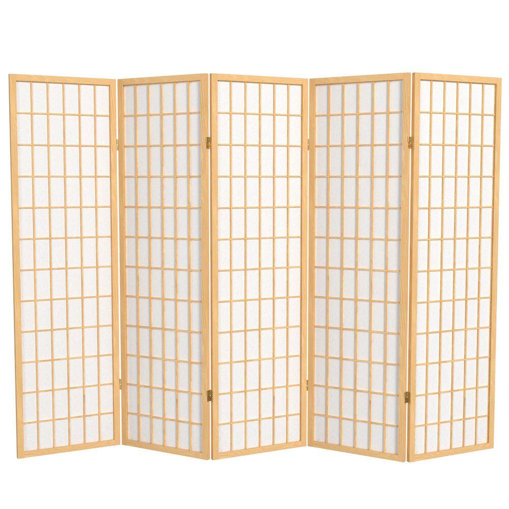 Red Lantern 5 ft. Natural 5-Panel Room Divider WP60-NAT-5P - The Home Depot