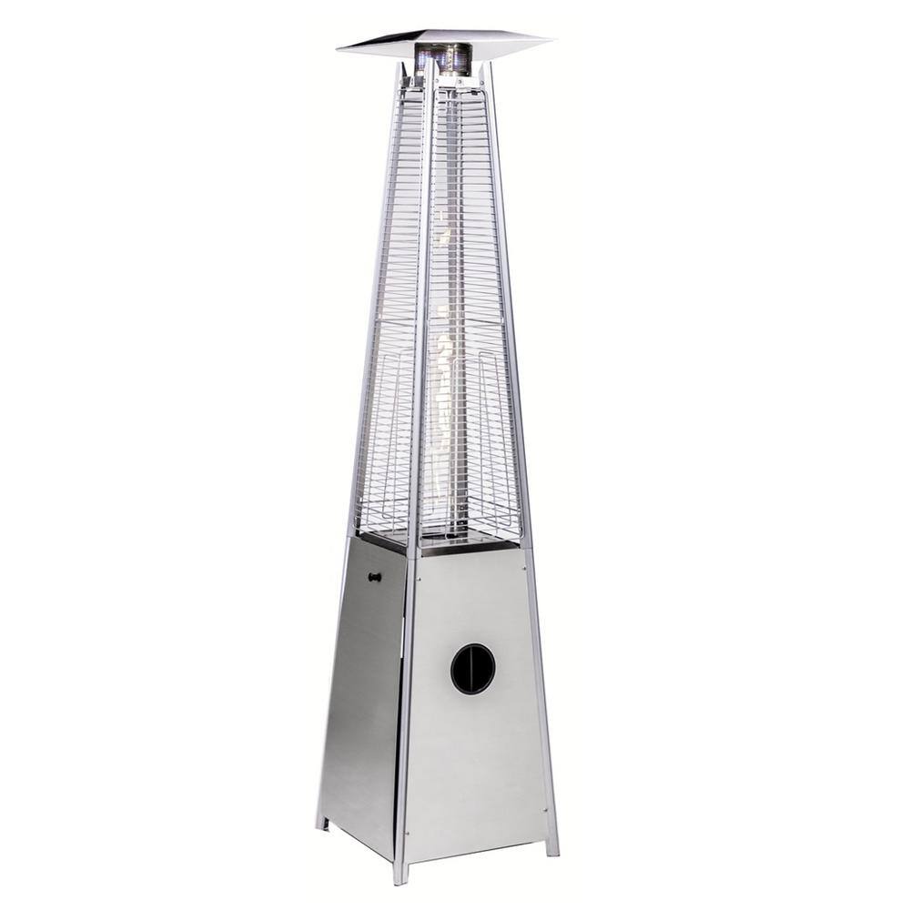 Hooure Outdoor 40,000 BTU Silver Propane Heater, Steel Pyramid Flame ...