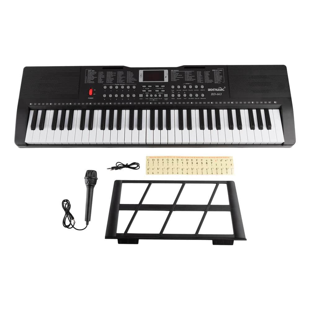 Hey! Play! 61 Key Electronic Keyboard Piano Set 80-TT0077 - The Home Depot