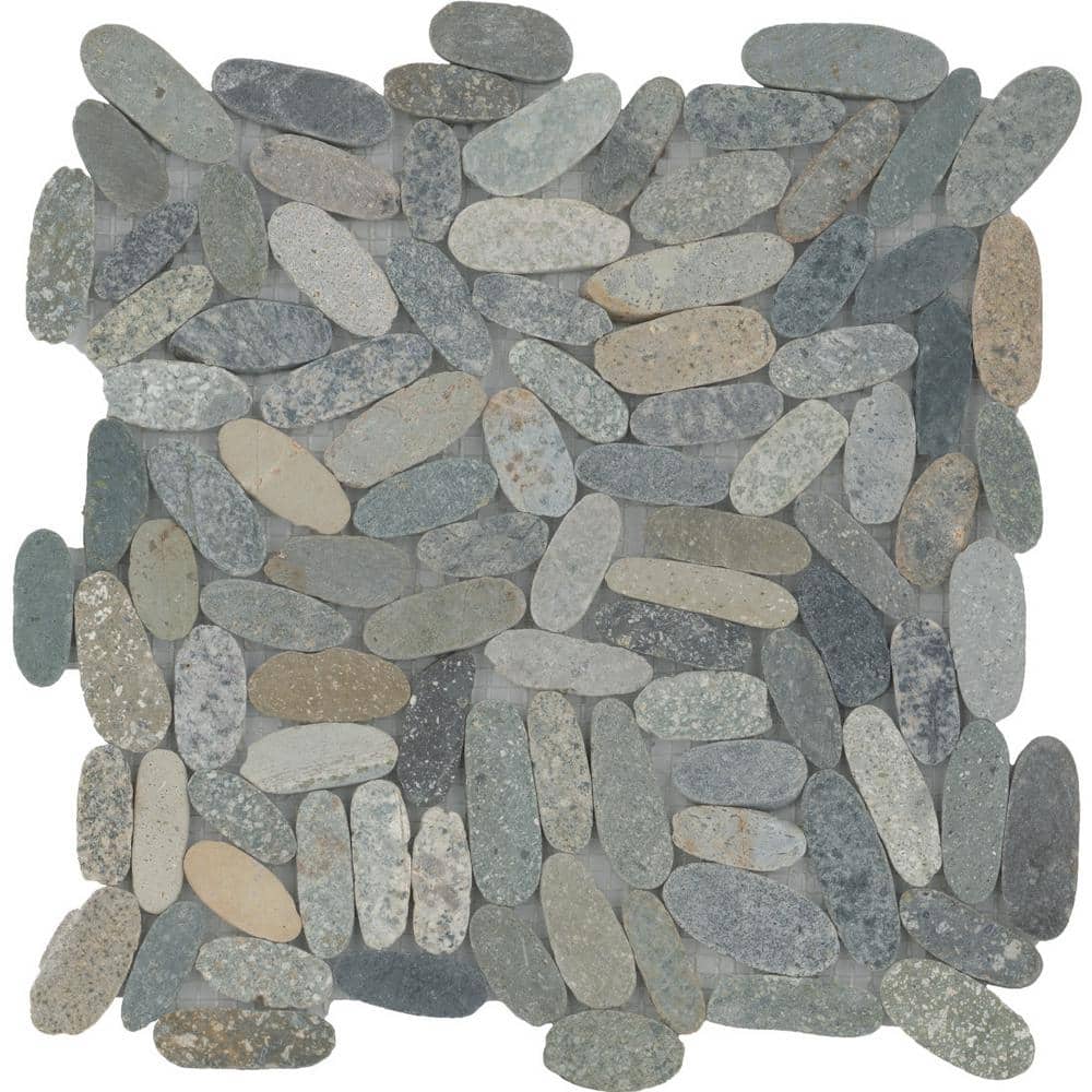 EMSER TILE Venetian Pebbles Multicolor Honed 11.81 in. x 11.81 in. x 11 ...