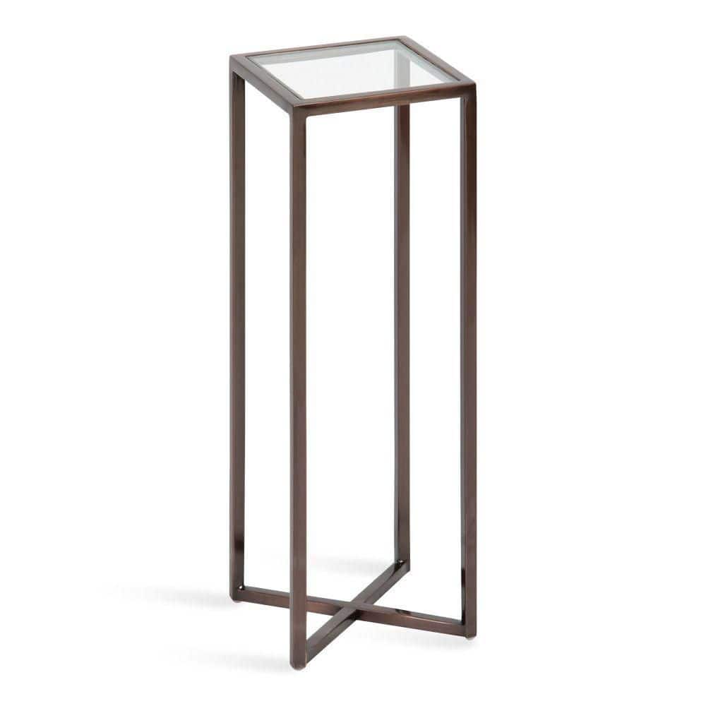 Kate and Laurel Jaspur 6.75 in. D Bronze 21.00 in. H Rectangle Glass ...