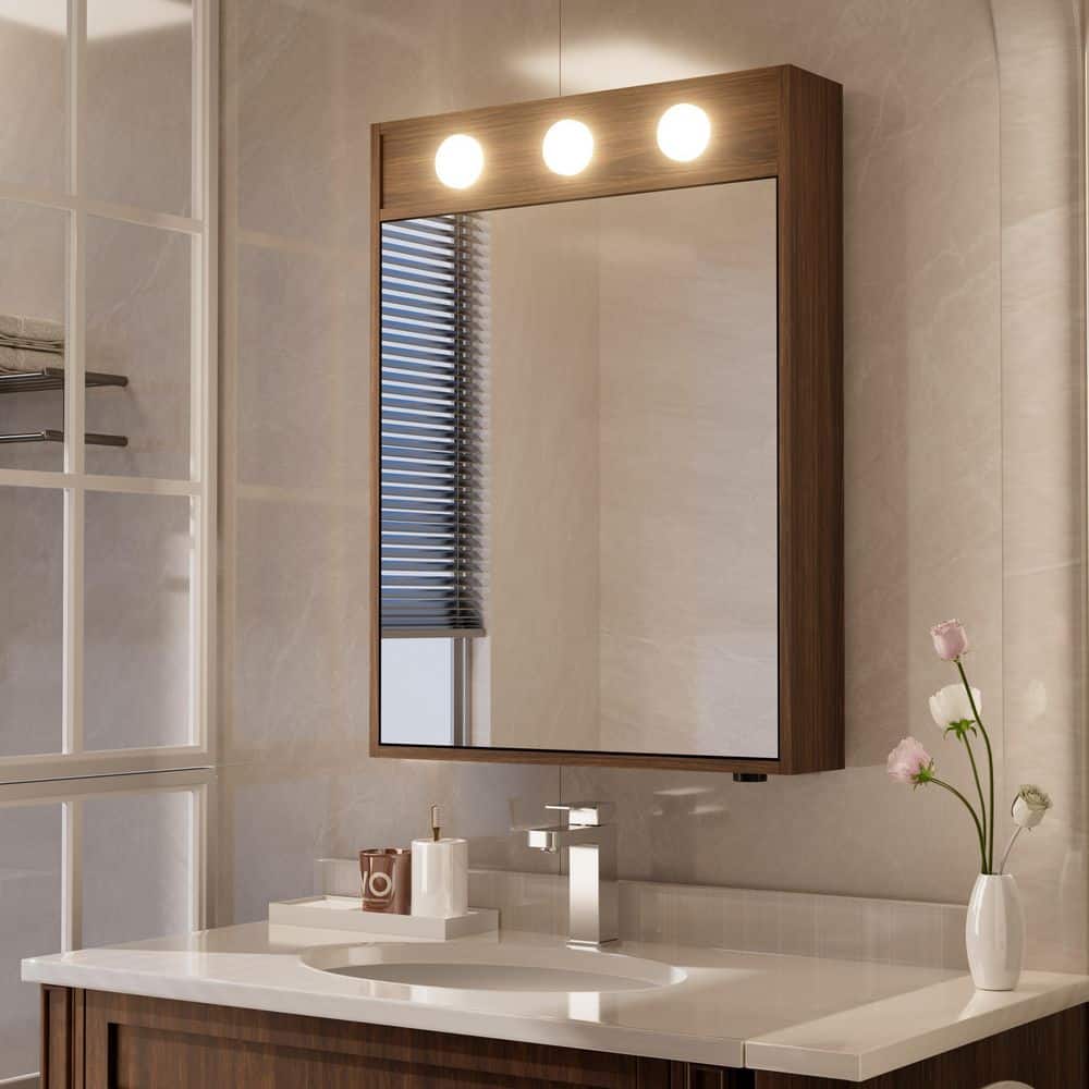 KINWELL 24 in. W x 32 in. H Rectangular LED Lighted Surface Mount ...