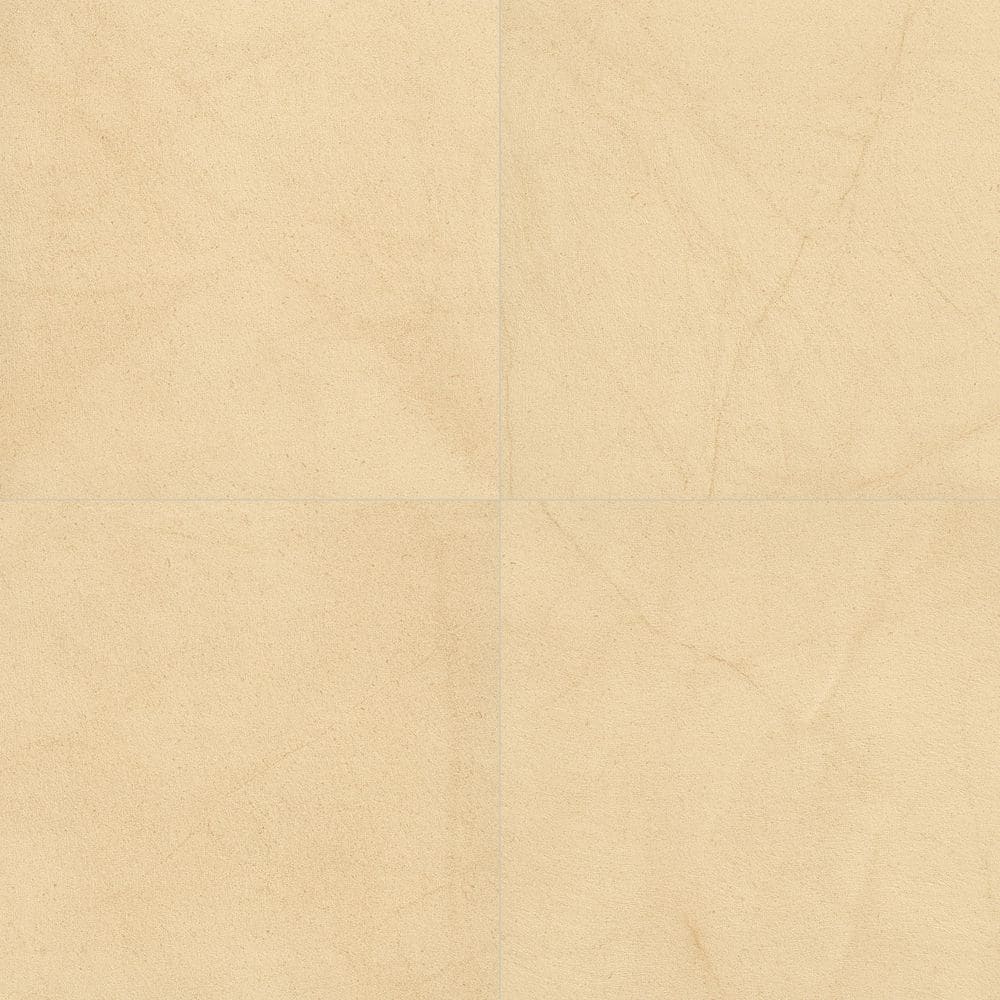 MSI Living Style Cream 2 cm. x 24 in. x 24 in. Matte Porcelain Stone ...