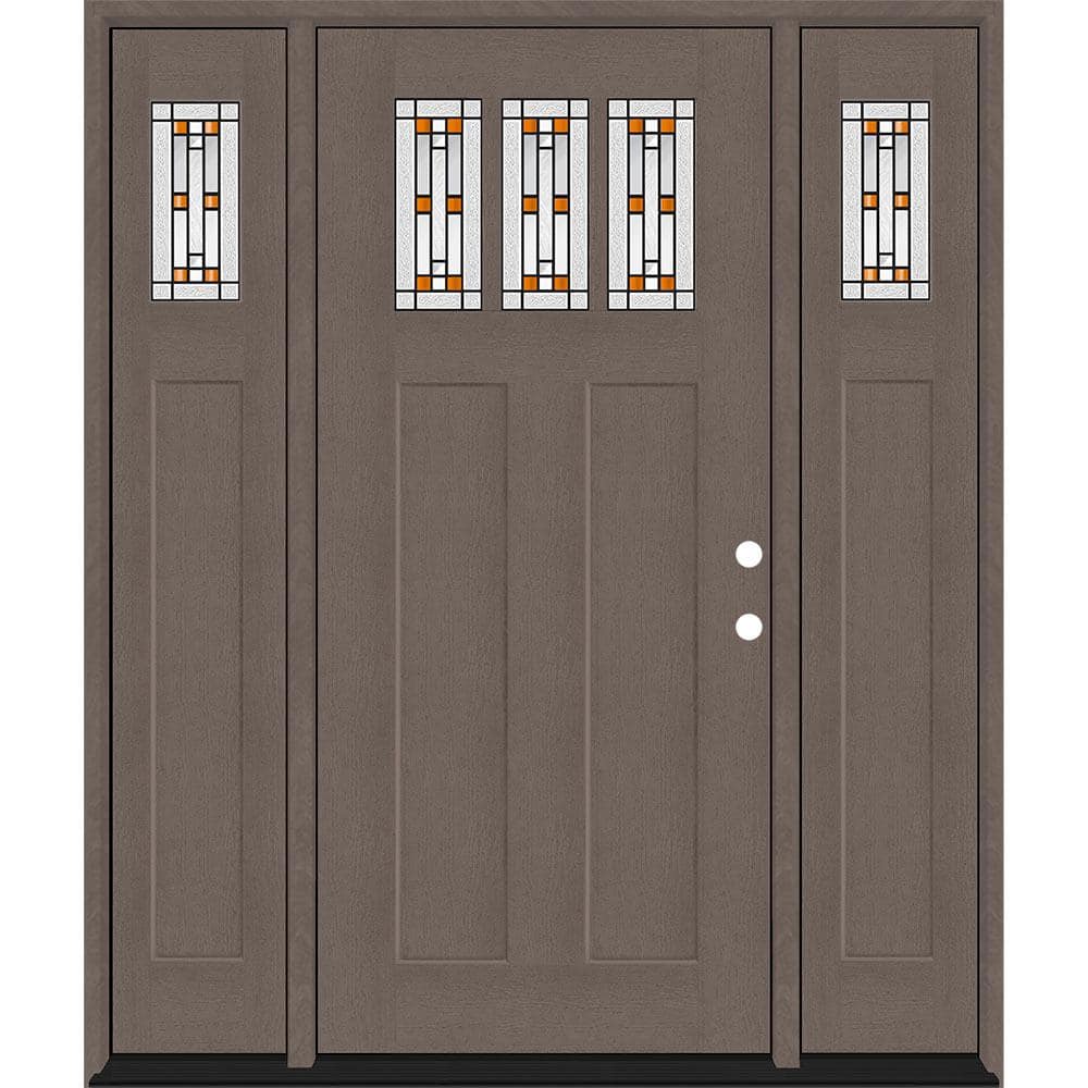 Steves & Sons Regency 64 in. x 80 in. 3Lite Amberton Deco Glass LHIS ...