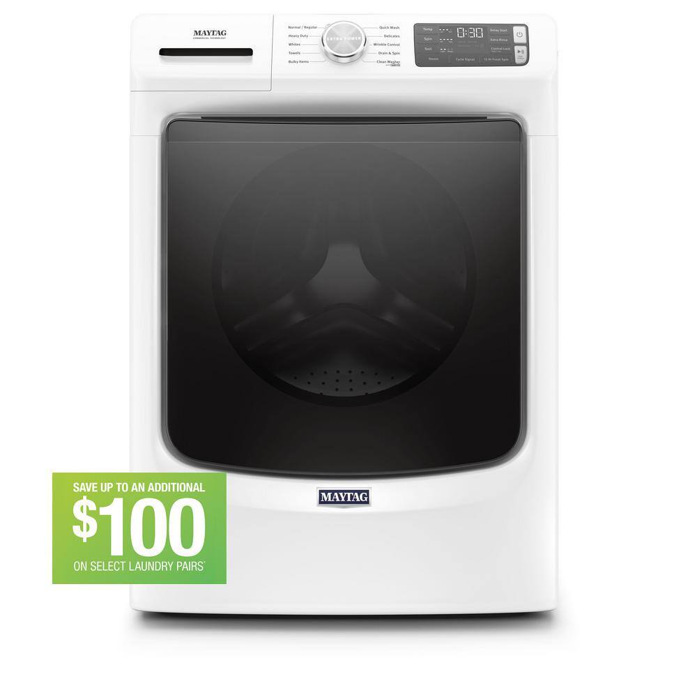 Maytag 4.5 cu. ft. White Stackable Front Load Washing Machine with 12 ...