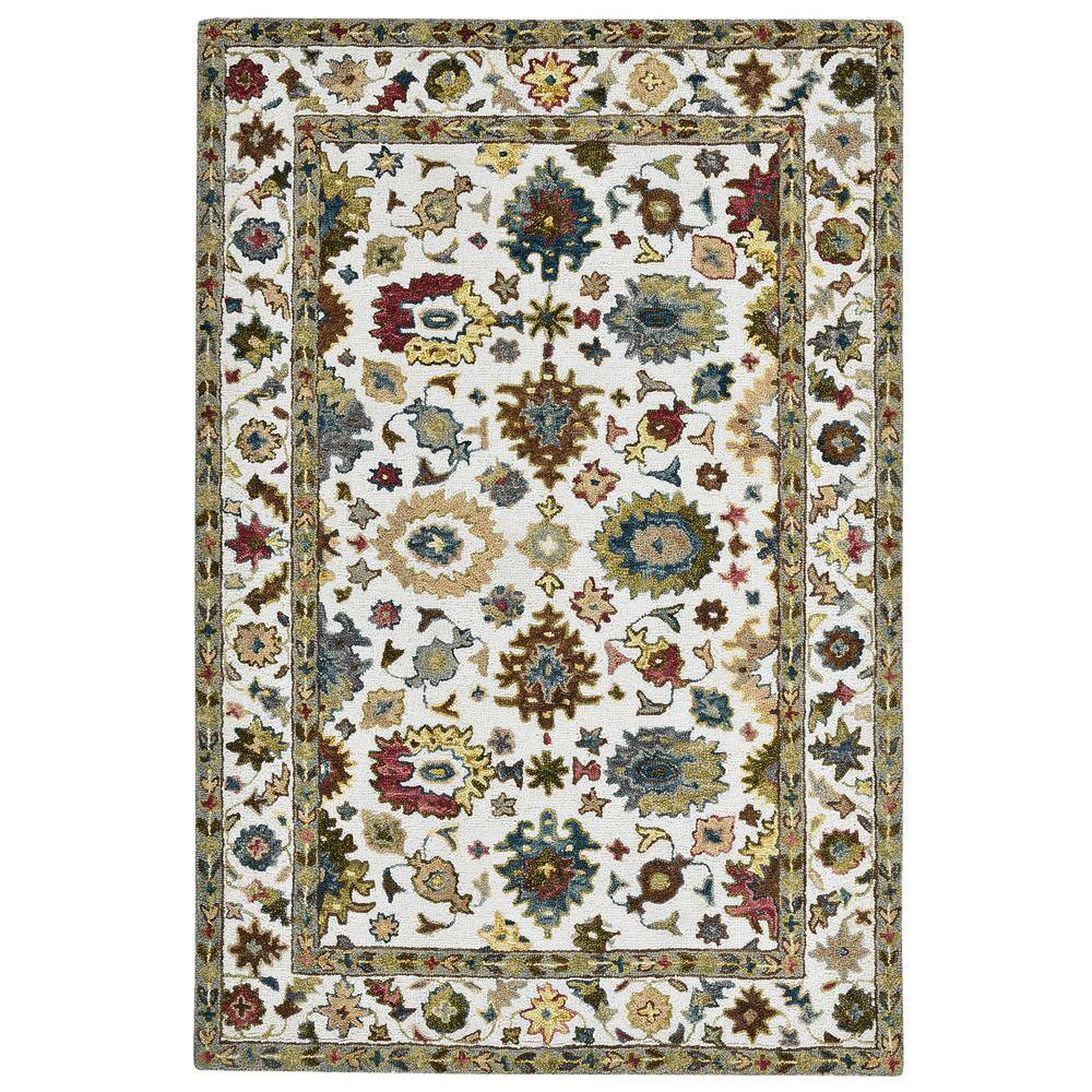 Empress Ivory 4 ft. x 6 ft. Western Area Rug JAC13656 - The Home Depot