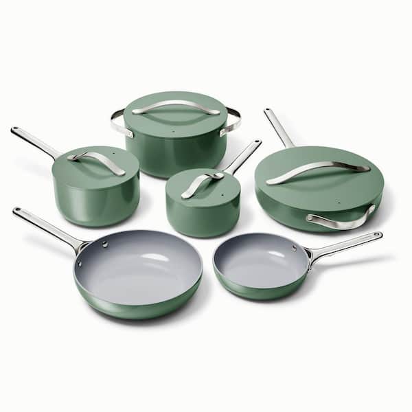 CARAWAY HOME Ceramic Cookware Set and Mini Duo Bundle in Sage CW-BND3 ...