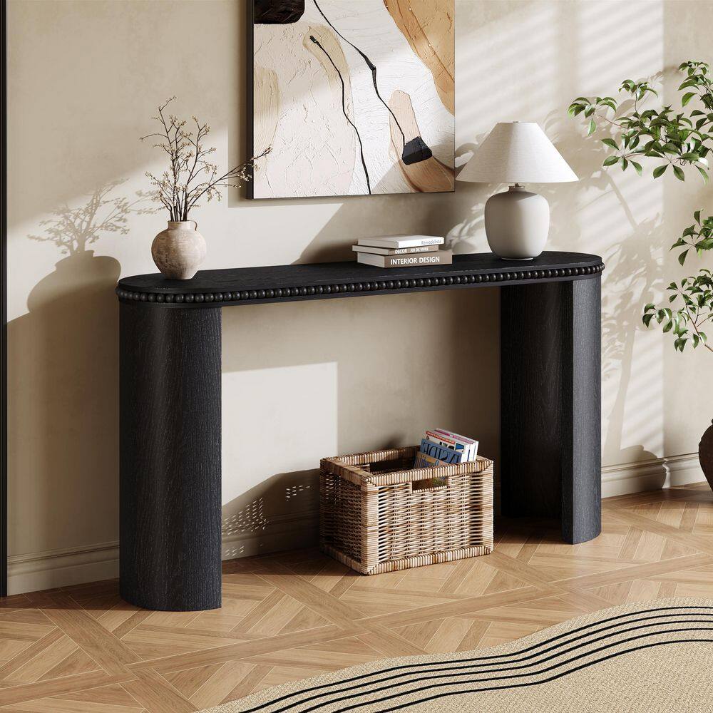 CHRISTOPHER KNIGHT HOME Lark Modern Vintage 59.84 in. Black Oval MDF ...