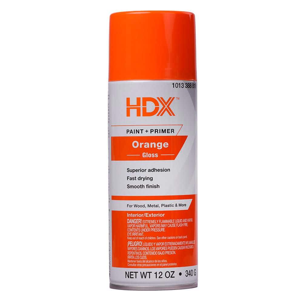 HDX 12 oz. Gloss Orange Paint and Primer Spray Paint 680021-3 - The ...