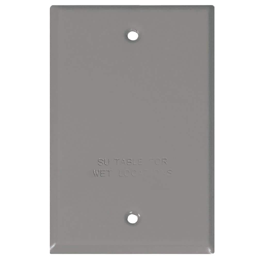 Commercial Electric 1-Gang Metal Weatherproof Blank Electrical Outlet ...