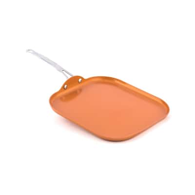 MasterPan Original Copper Pan 12 in. Aluminum Nonstick Frying Pan in ...