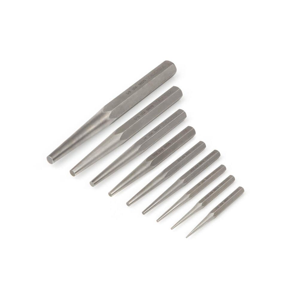 TEKTON 1/6 in. to 3/8 in. Solid Punch Set (9-Piece) PNC94001 - The Home ...