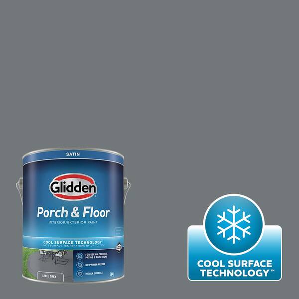 Glidden Porch and Floor 1 gal. Steel Grey Satin Interior/Exterior Porch ...