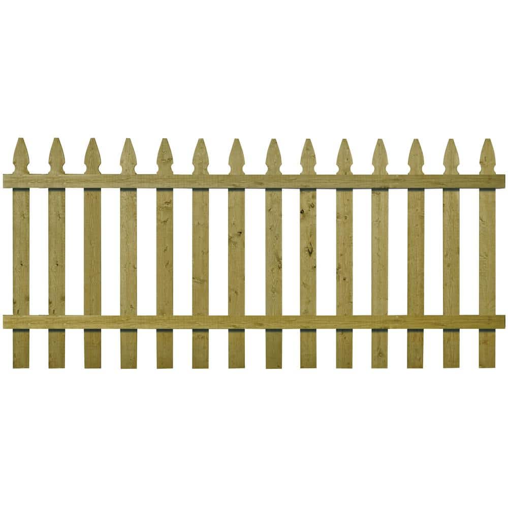3.5 ft. x 2 ft. Pressure-Treated Pine French Gothic Fence Panel ...