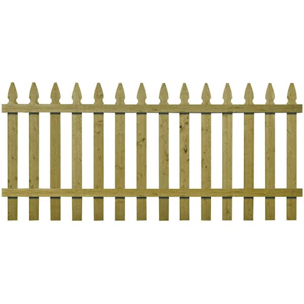 3.5 ft. x 2 ft. Pressure-Treated Pine French Gothic Fence Panel ...
