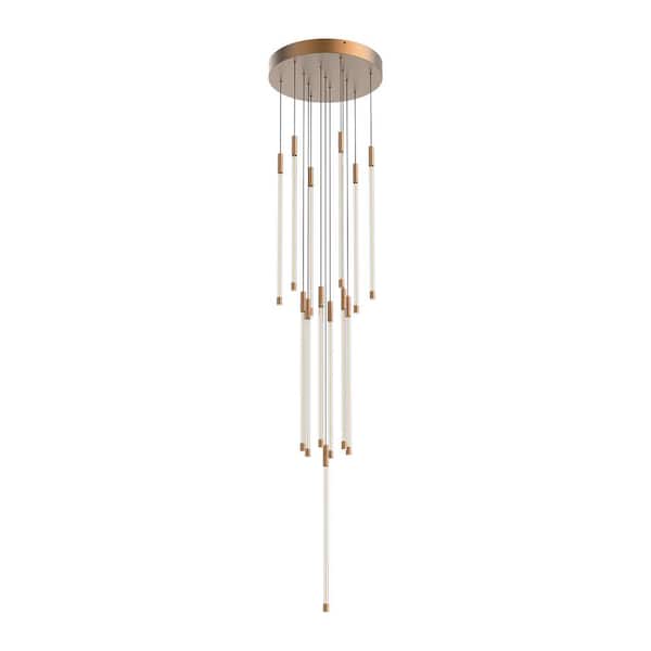 KUZCO Motif 21 in. 1 Light 80-Watt Brushed Gold Integrated LED Pendant Light MP75121-BG - The ...