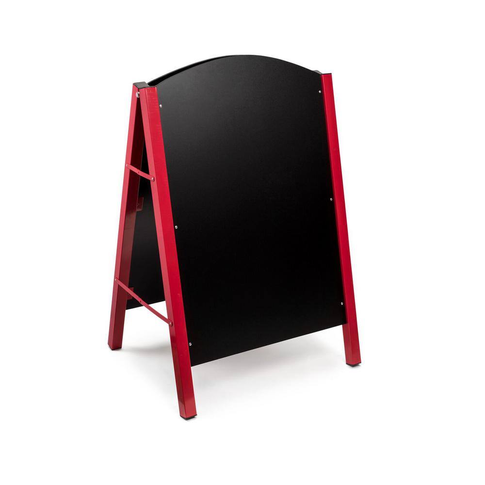 Alpine Industries 40 in. x 26 in. Steel Double Sided Red Standing Menu ...