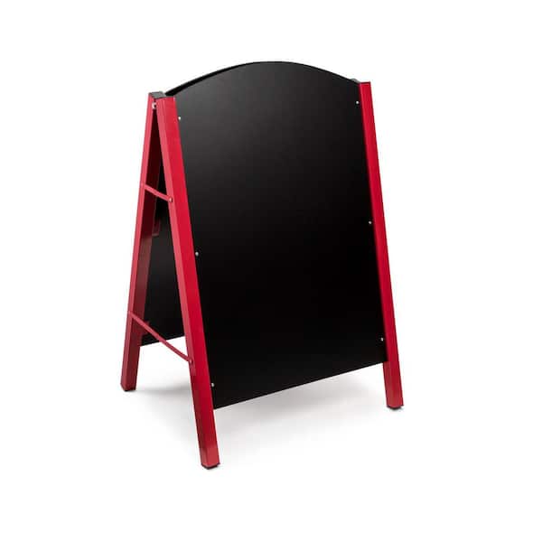 Alpine Industries 40 in. x 26 in. Steel Double Sided Red Standing Menu ...