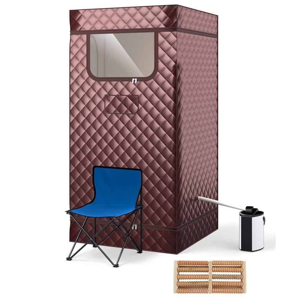 Costway 1-Person Indoor Metal Portable Steam Sauna for Full Body with 3 ...
