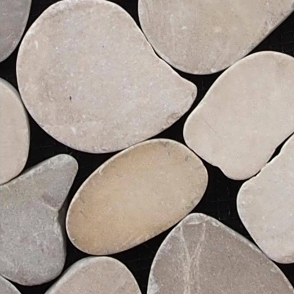 Reviews for TILE CONNECTION Sliced Pebble Mosaic Tile Sample Color Tan ...