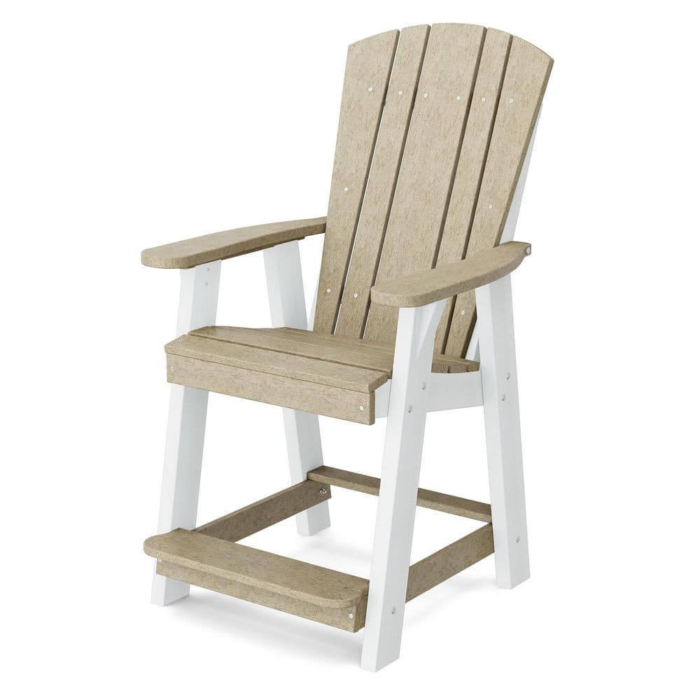 Wildridge Heritage Weathered Wood and White Plastic Outdoor Balcony ...
