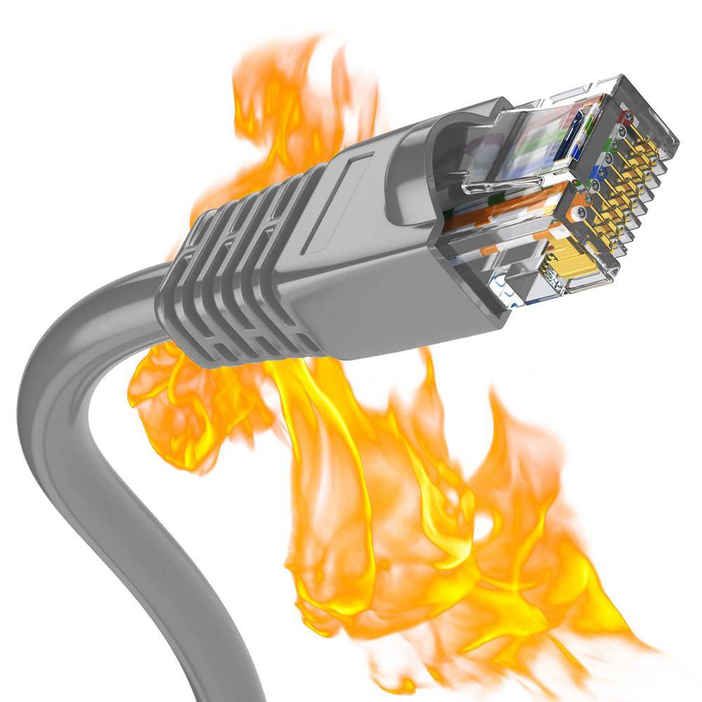 Syston Cable Technology 50 ft. Gray CMP Plenum Rated Cat 6e 600MHz ...